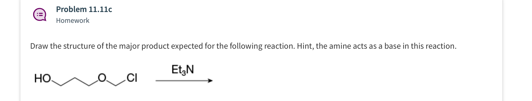 Solved Problem 11.11c Homework Draw the structure of the | Chegg.com