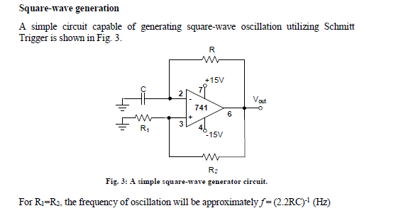 Solved 1. Design the oscillator of Fig. 3 to provide square | Chegg.com