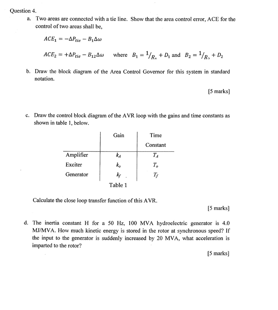 Question 4. a. Two areas are connected with a tie | Chegg.com