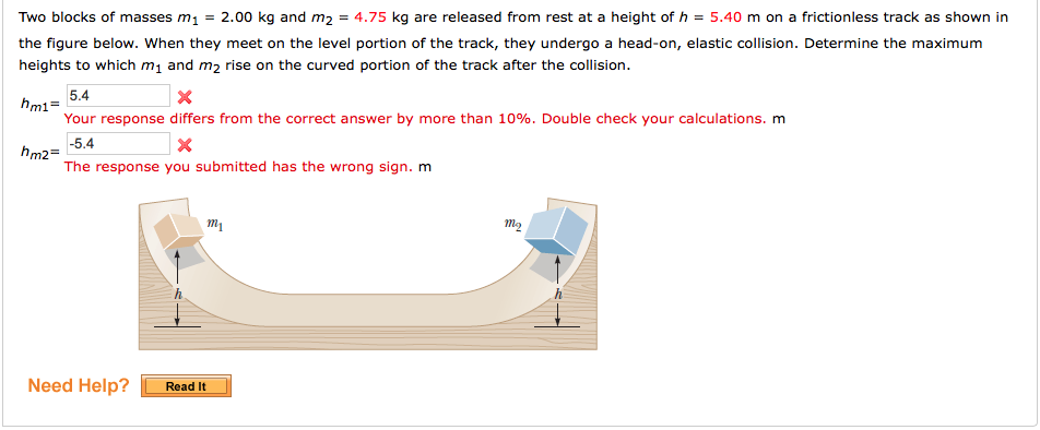 Solved Two blocks of masses m1 2.00 kg and m2 = 4.75 kg are | Chegg.com