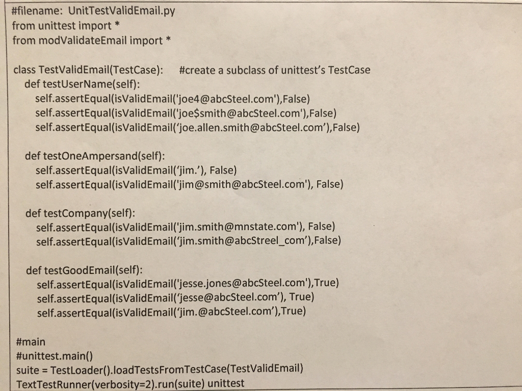 Solved Run this example which illustrates unit testing using | Chegg.com