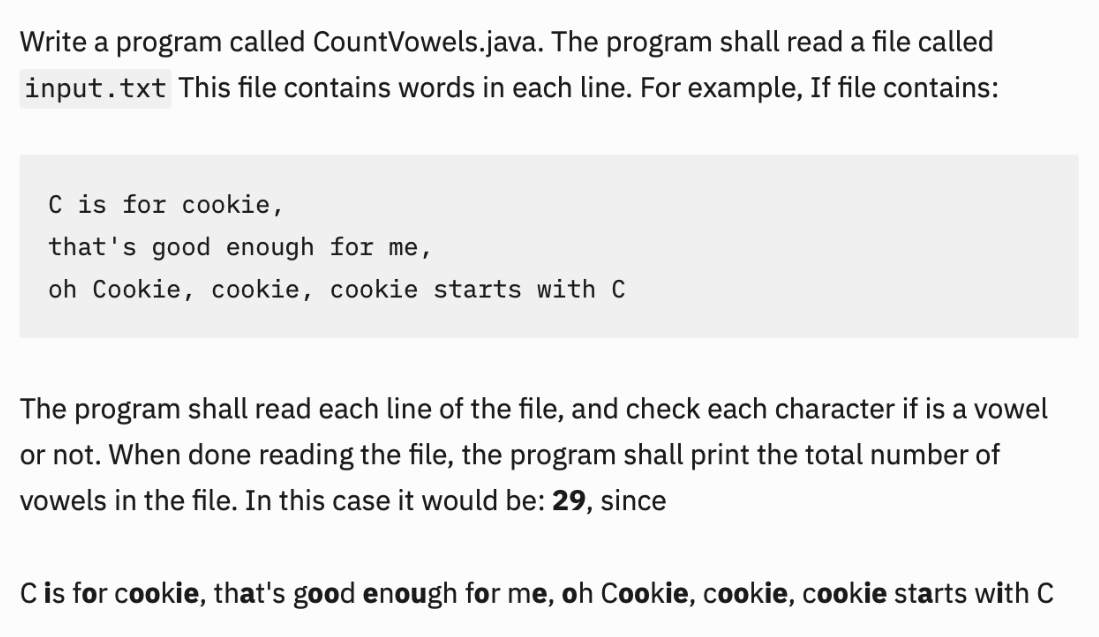 Solved Write A Program Called Countvowels Java The Program Chegg