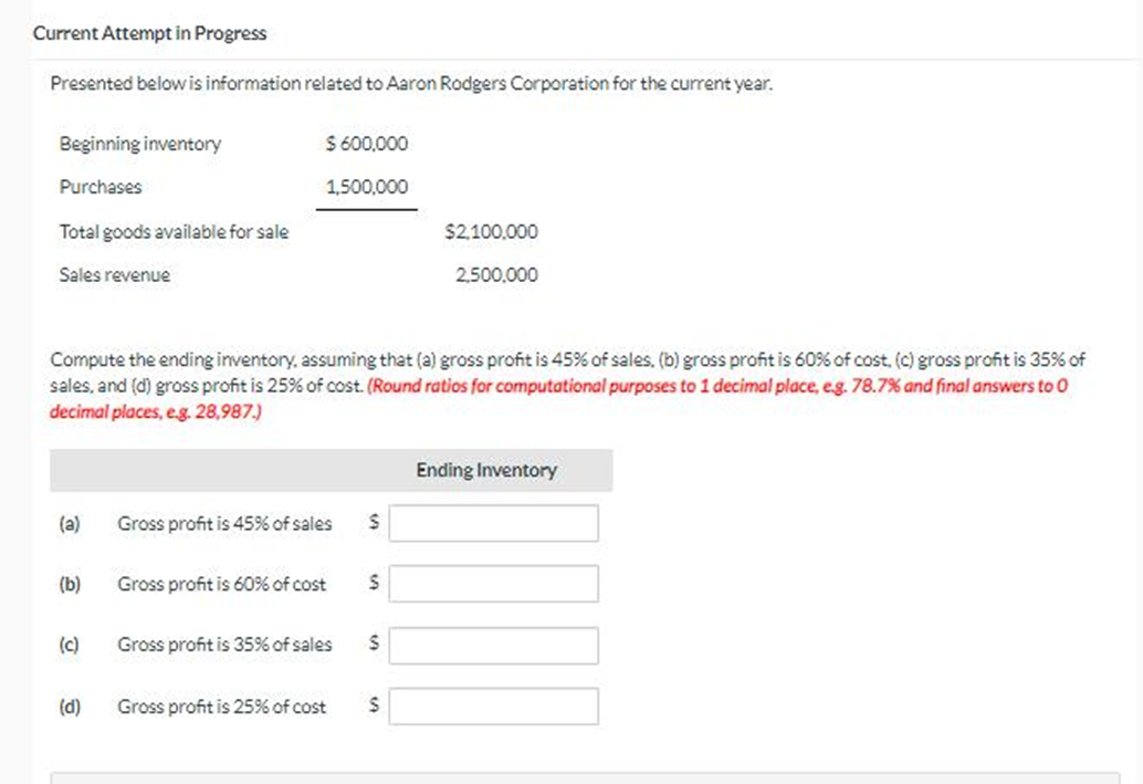 Solved Current Attempt in Progress Presented below is | Chegg.com