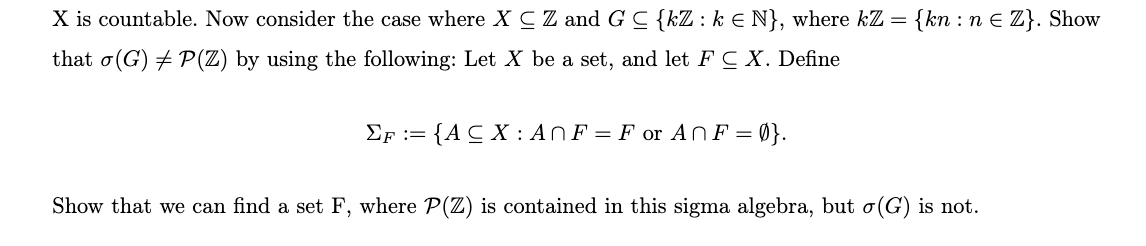 Solved X is countable. Now consider the case where xsubeZ | Chegg.com