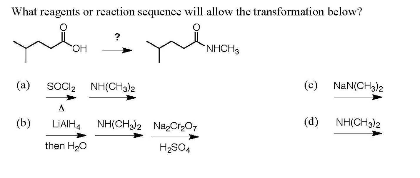 Solved What reagents or reaction sequence will allow the | Chegg.com