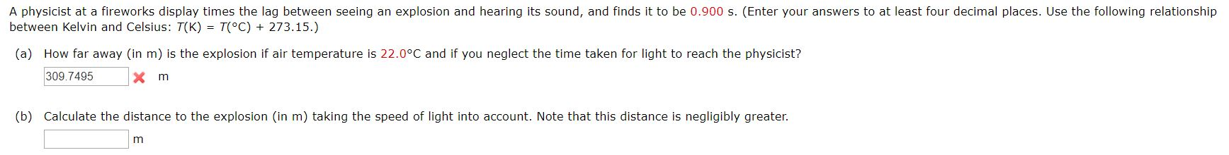 Solved A physicist at a fireworks display times the lag | Chegg.com