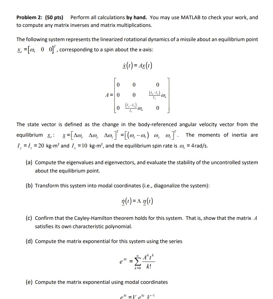 Solved Problem 2: (50 pts) Perform all calculations by hand. | Chegg.com