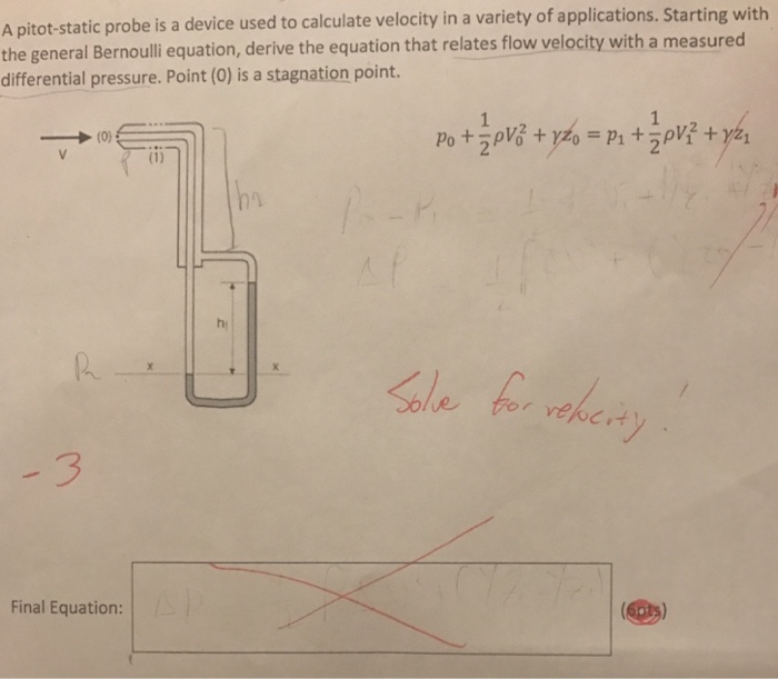 Solved A pitot-static probe is a device used to calculate | Chegg.com