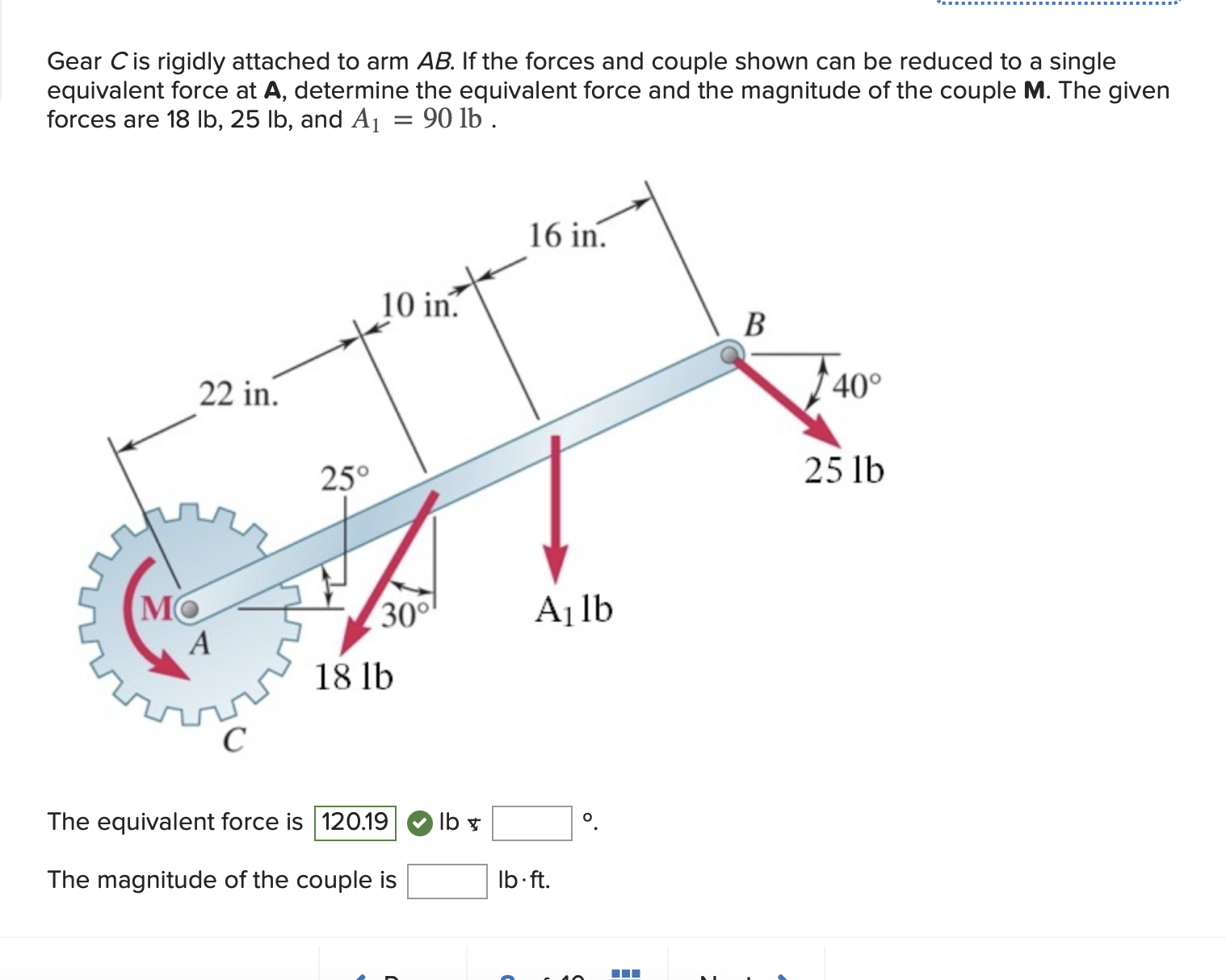 Solved Gear C is ﻿rigidly attached to ﻿arm AB. If ﻿the | Chegg.com