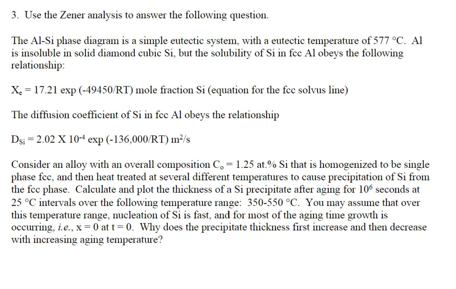 Solved The Al-Si phase diagram is a simple eutectic system, | Chegg.com