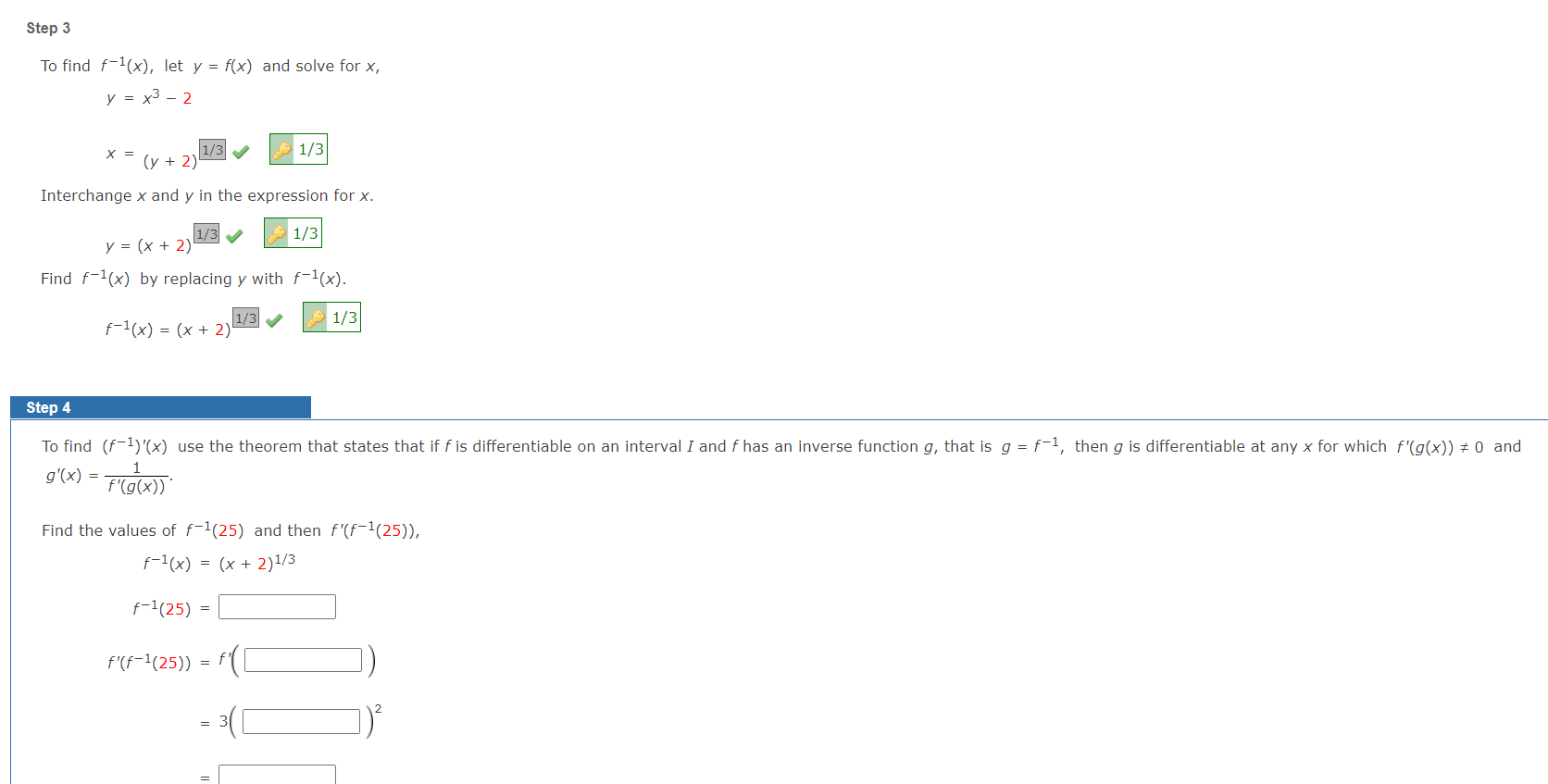 Solved To find f−1(x), let y=f(x) and solve for x y=x3−2 | Chegg.com
