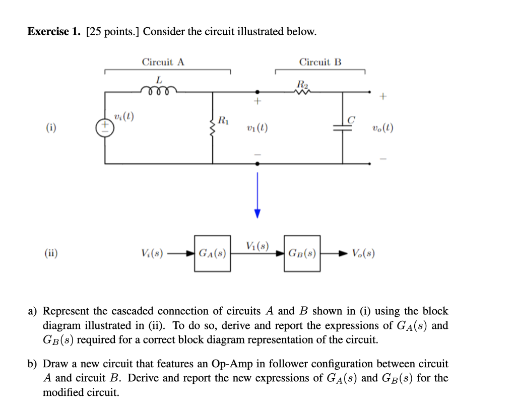 Solved Exercise 1. [25 points.] Consider the circuit | Chegg.com