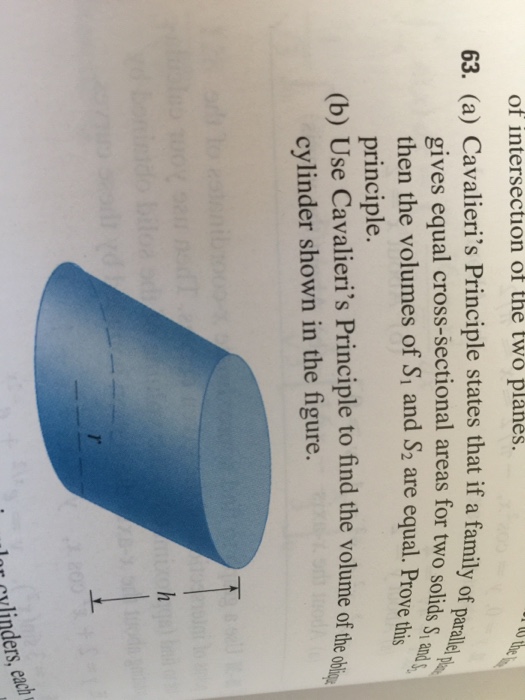 Solved Cavalieri's Principle states that if a family of | Chegg.com