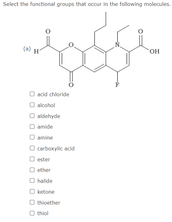 Solved Select the functional groups that occur in the | Chegg.com