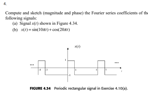 Solved 4. Compute and sketch (magnitude and phase) the | Chegg.com