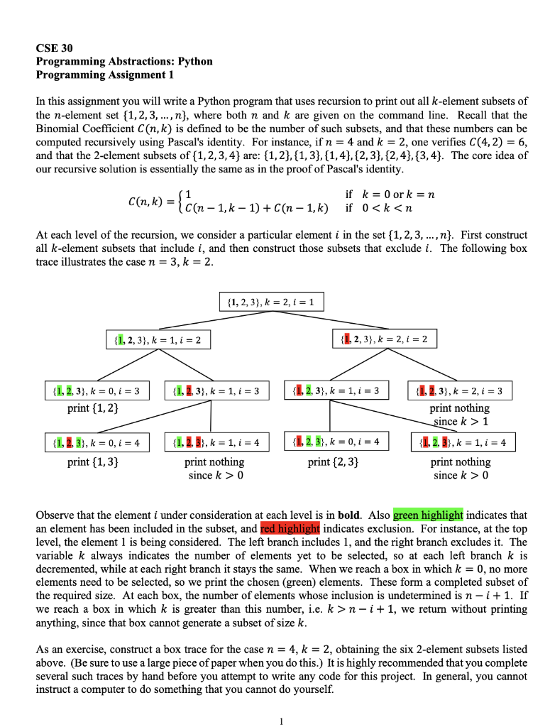CSE 30 Programming Abstractions: Python Programming | Chegg.com