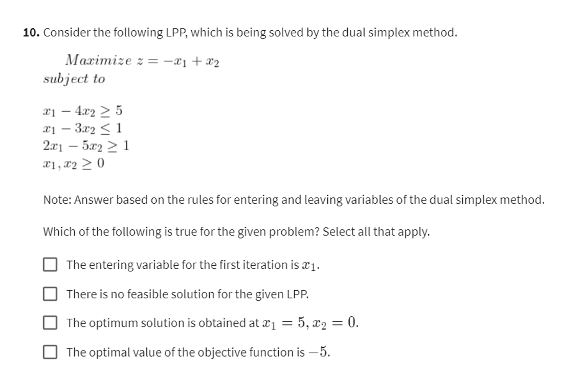 Solved Consider the following LPP, ﻿which is being solved by | Chegg.com
