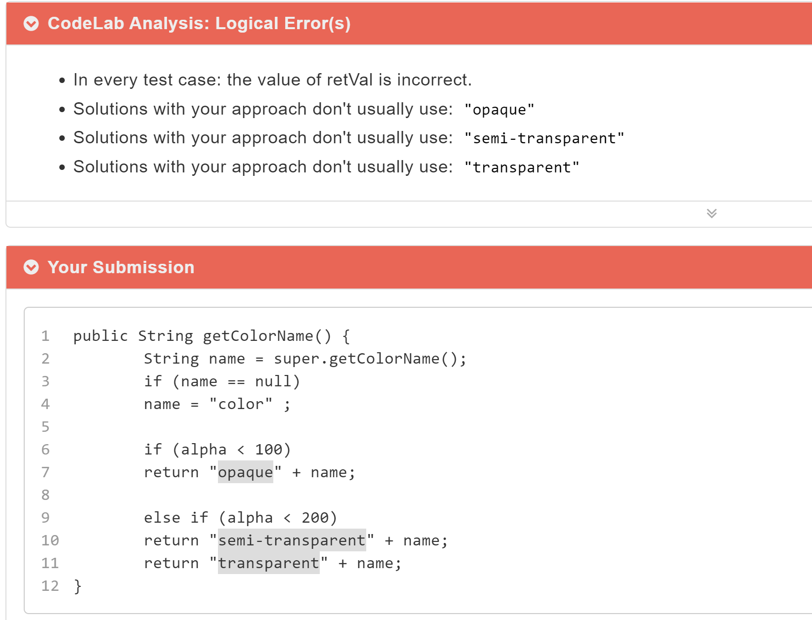 Solved A Color class has a method getColorName that returns | Chegg.com