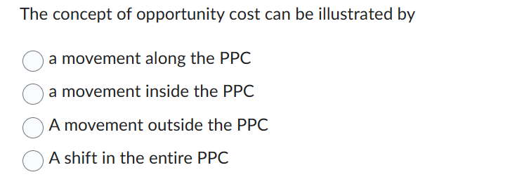 Solved The concept of opportunity cost can be illustrated by | Chegg.com