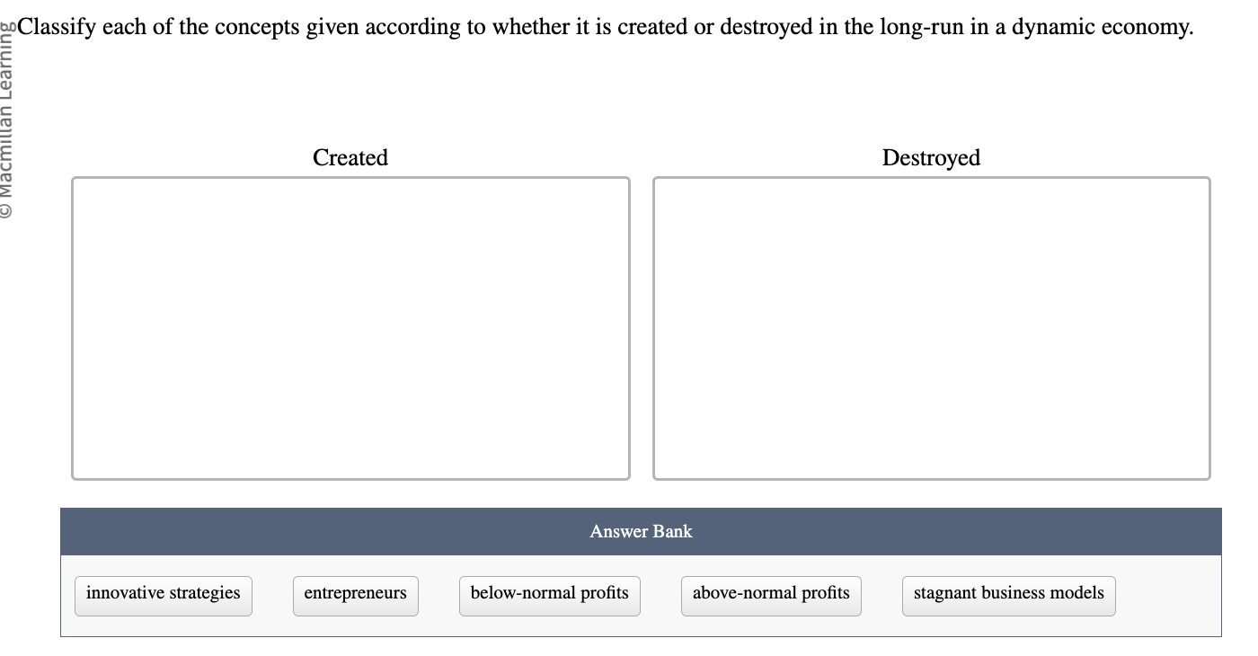 Solved \( { }^{00} \) ﻿Classify each of the concepts given | Chegg.com
