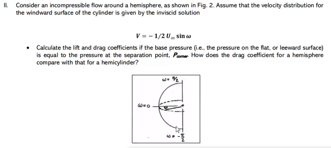 Solved II. Consider an incompressible flow around a | Chegg.com