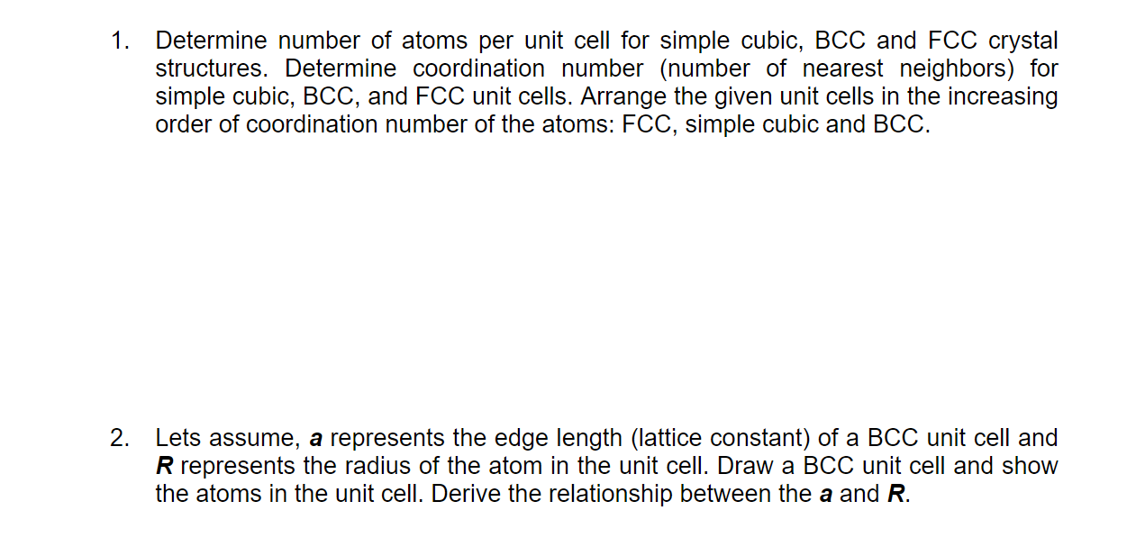 1 Determine Number Of Atoms Per Unit Cell For Simple
