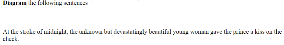 Diagram the following sentences At the stroke of | Chegg.com