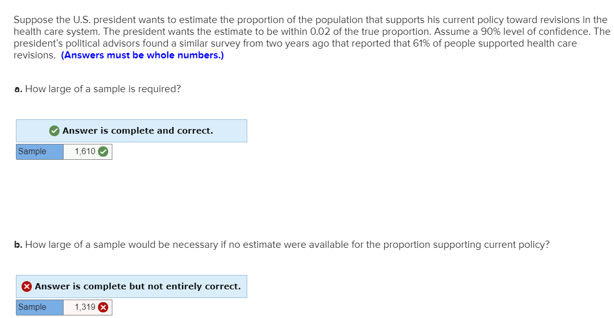 Solved Suppose the U.S. president wants to estimate the | Chegg.com
