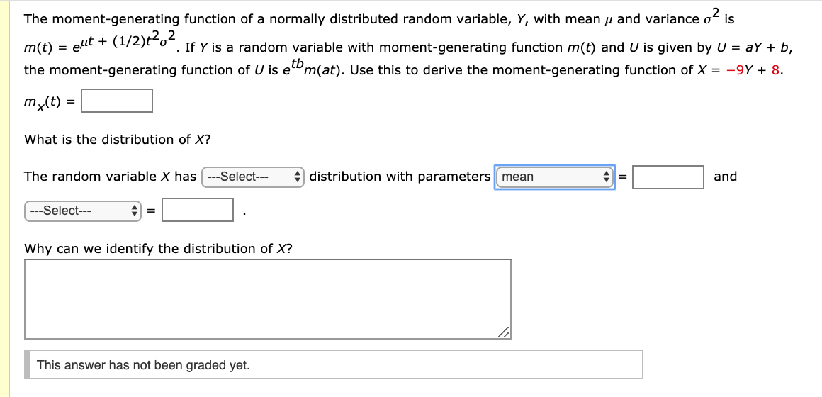 Solved The moment-generating function of a normally | Chegg.com