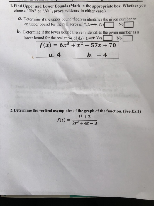 Solved 1. Find Upper and Lower Bounds (Mark in the | Chegg.com