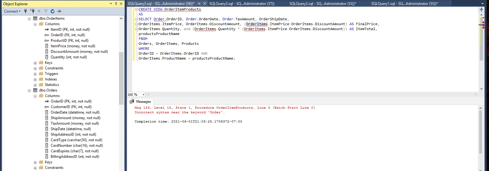 Solved 1 x SQL Query2.sql - SQ...Administrator (58))* + X | Chegg.com