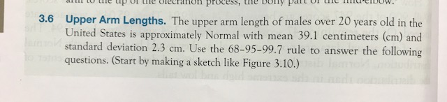 Solved a Upper Arm Lengths. The upper arm length of males | Chegg.com