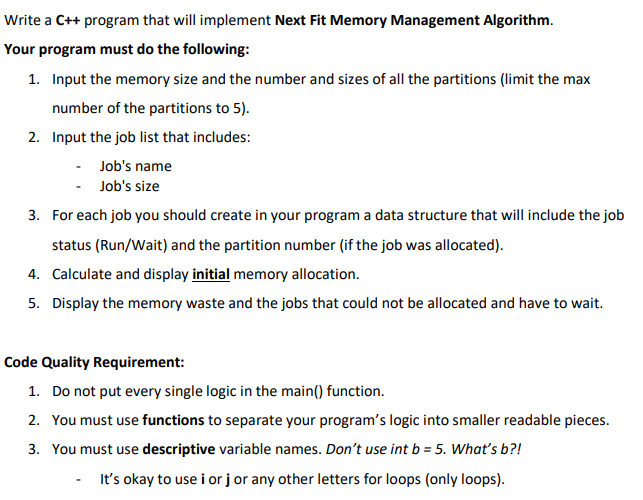 Solved The entire code should be in one .cpp file. There | Chegg.com