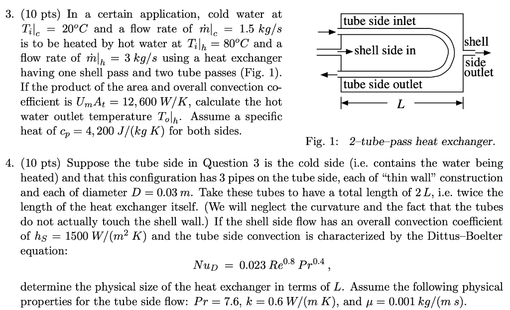 3. (10 pts) In a certain application, cold | Chegg.com