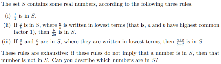 Solved The set S contains some real numbers, according to | Chegg.com