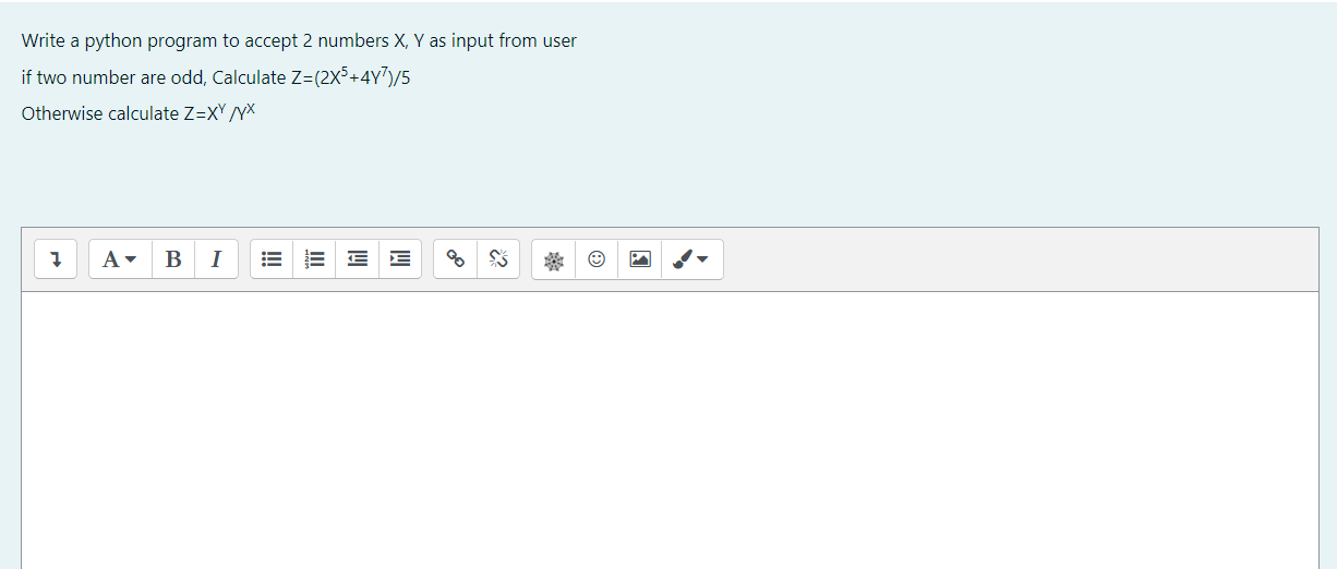 Solved Write a python program to accept 2 numbers X, Y as | Chegg.com