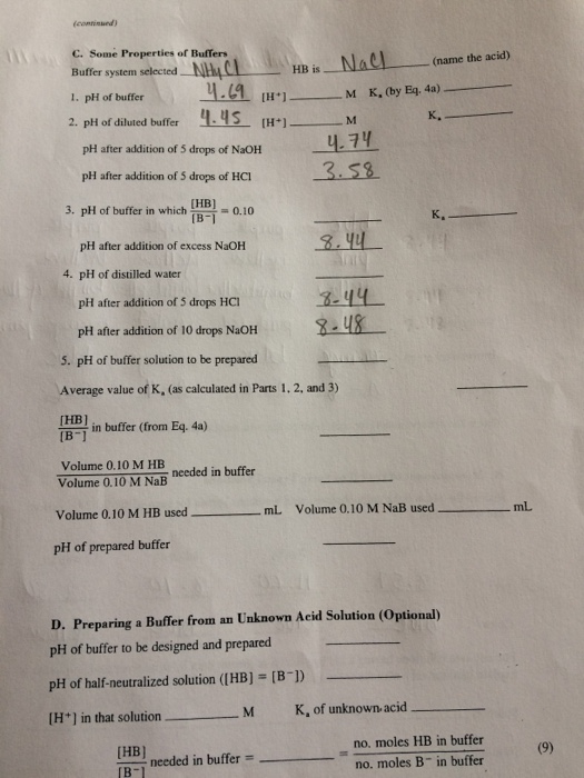 Some Properties of Buffers Buffer system selected | Chegg.com