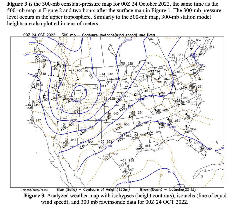 Solved Figure 3 is the 300 -mb constant-pressure map for | Chegg.com