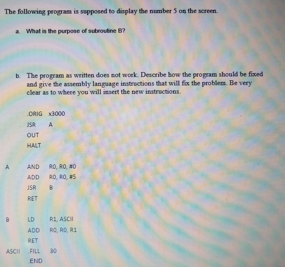 Solved Write a complete assembly program that displays the | Chegg.com