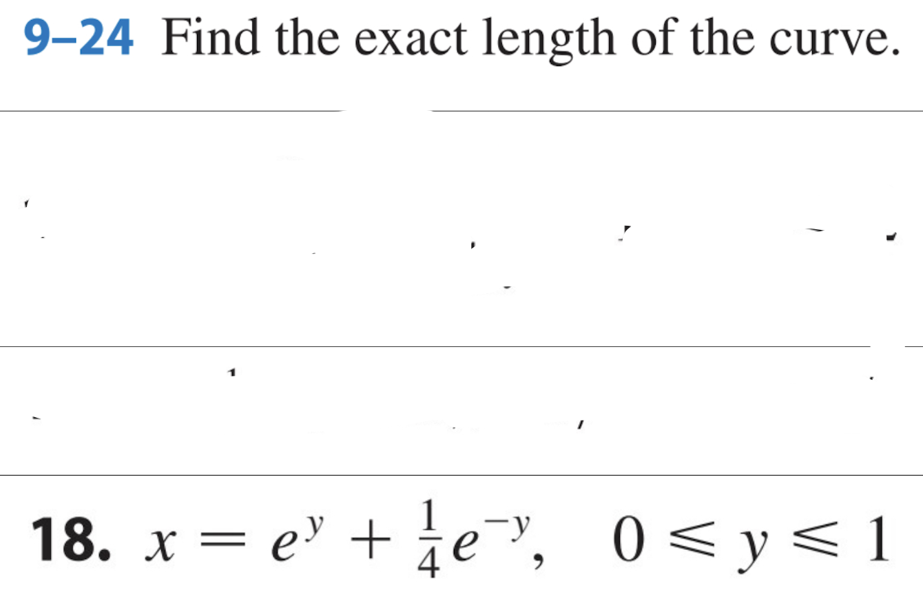 Solved 9-24 Find the exact length of the curve. 18. | Chegg.com