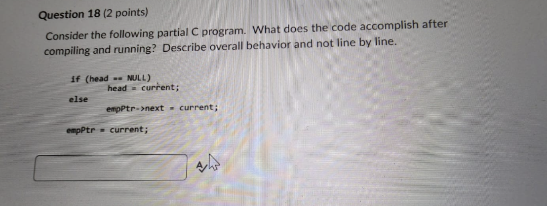 Solved Question 18 (2 points) Consider the following partial | Chegg.com