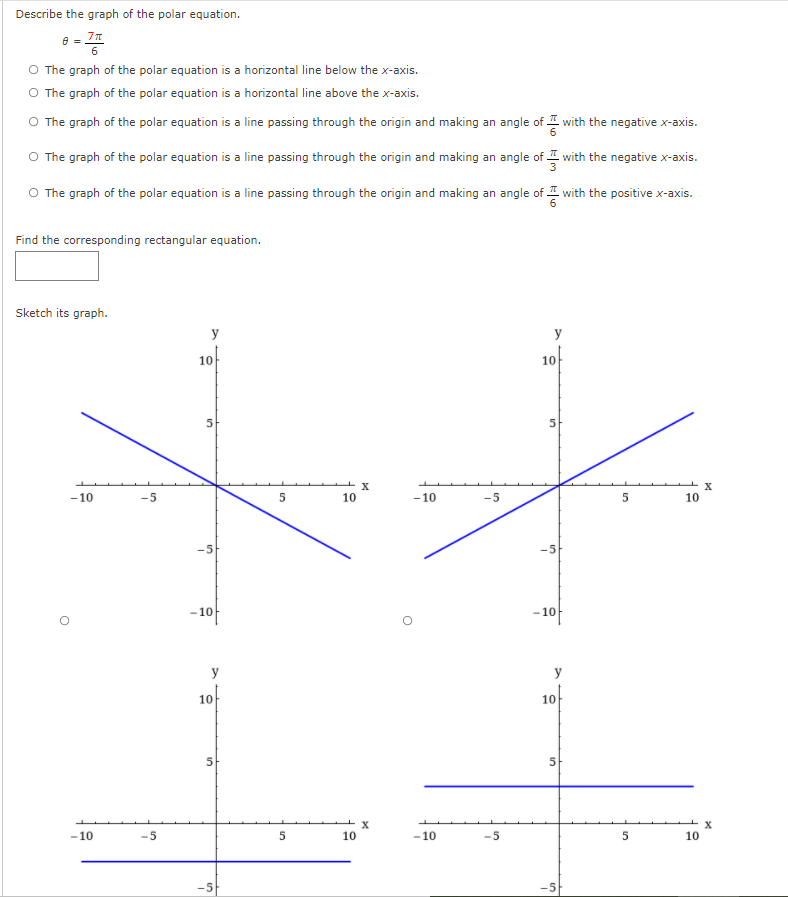 Solved @ - ZR = Describe the graph of the polar equation. - | Chegg.com