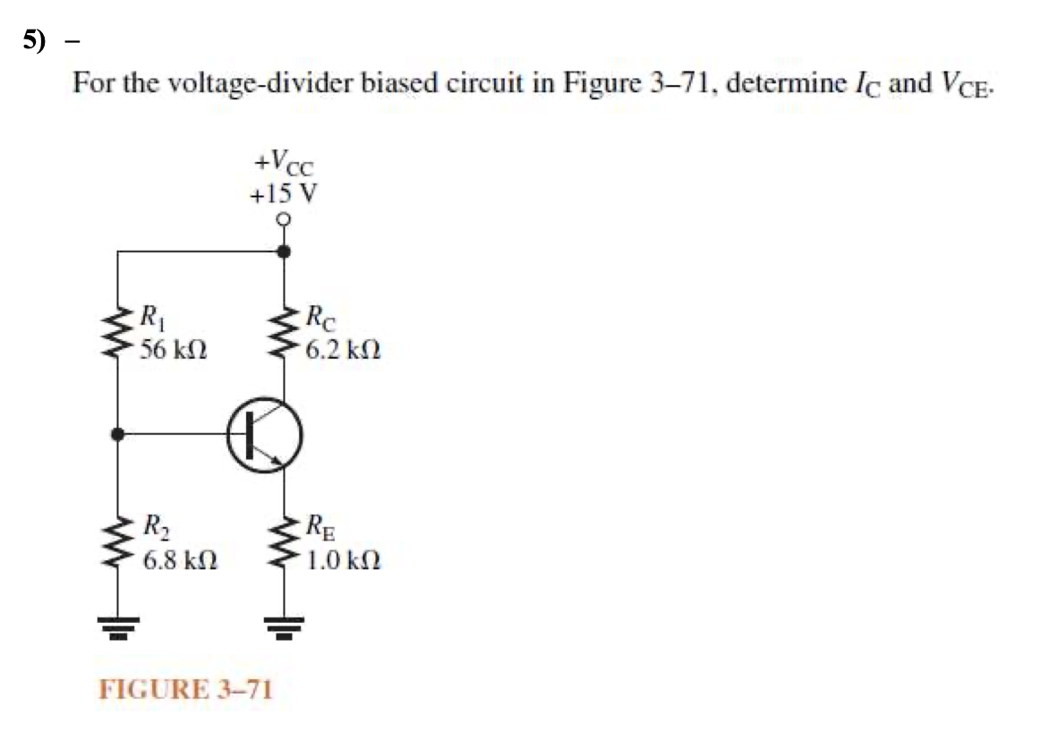 For the voltage-divider biased circuit in Figure | Chegg.com