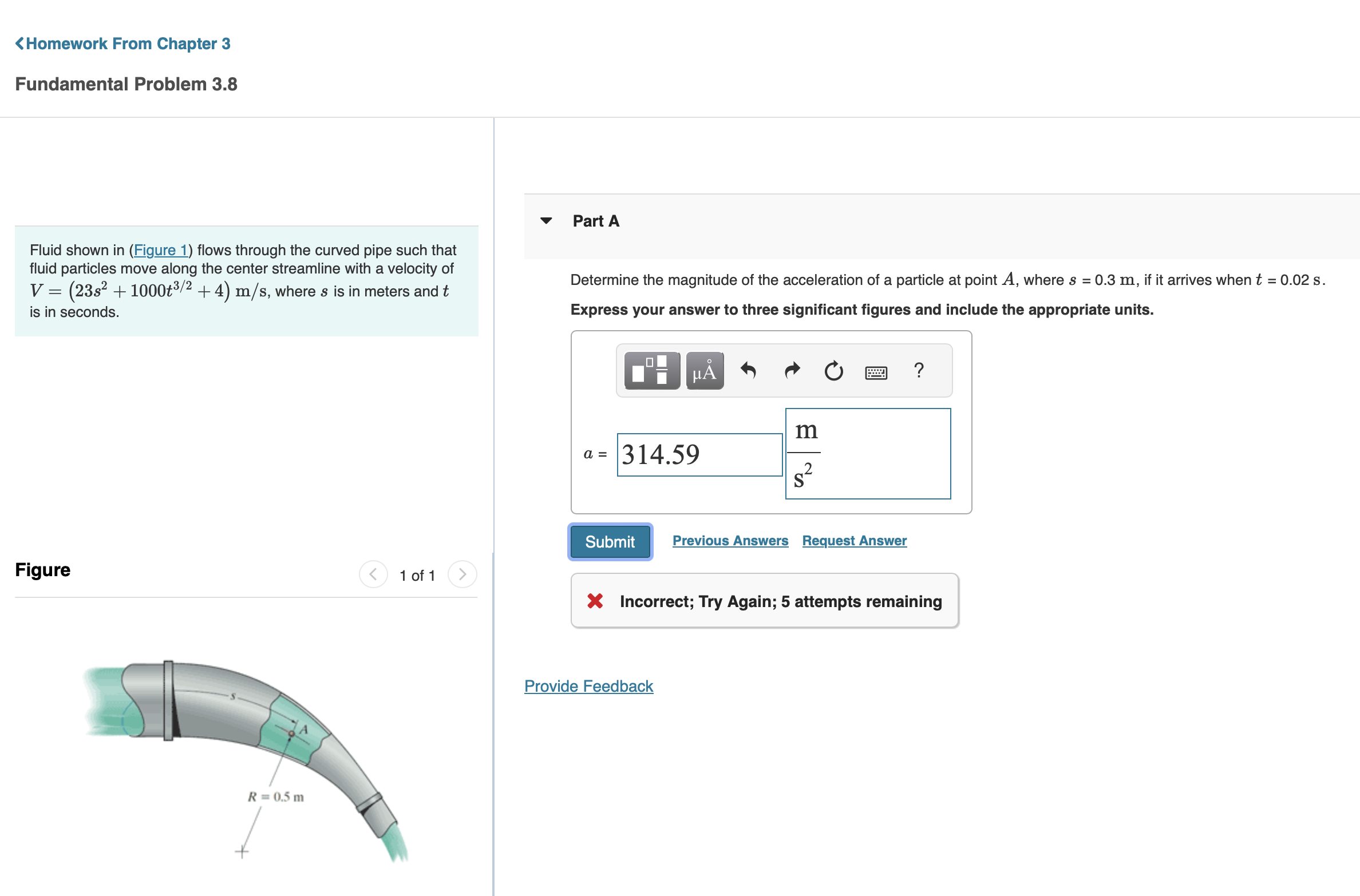 Solved Fluid shown in (Figure 1) ﻿flows through the curved | Chegg.com