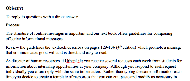Solved Objective To reply to questions with a direct answer. | Chegg.com