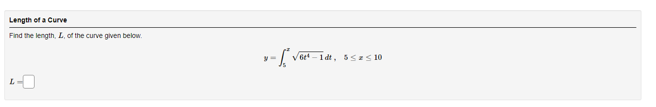 Solved Length Of A Curvefind The Length L of The Curve