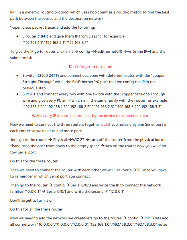 Solved RIP "Routing information Protocol" RIP : is a | Chegg.com