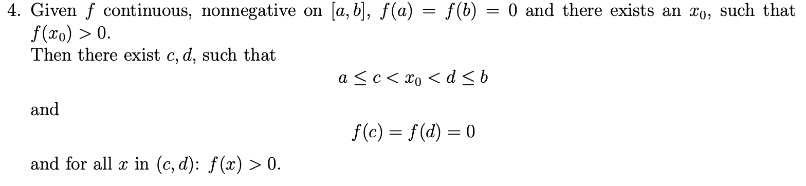 Solved 4. Given f continuous, nonnegative on (a, b), f(a) = | Chegg.com