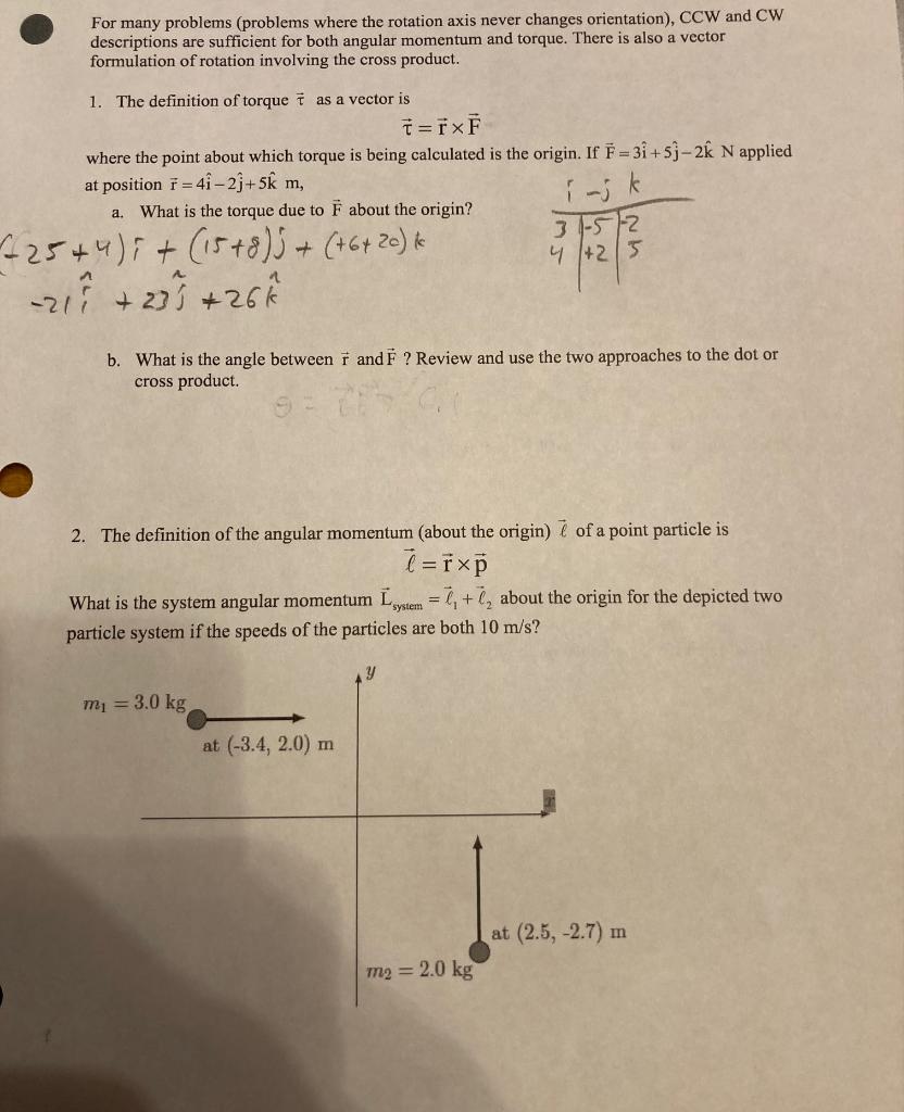 Solved For many problems (problems where the rotation axis | Chegg.com