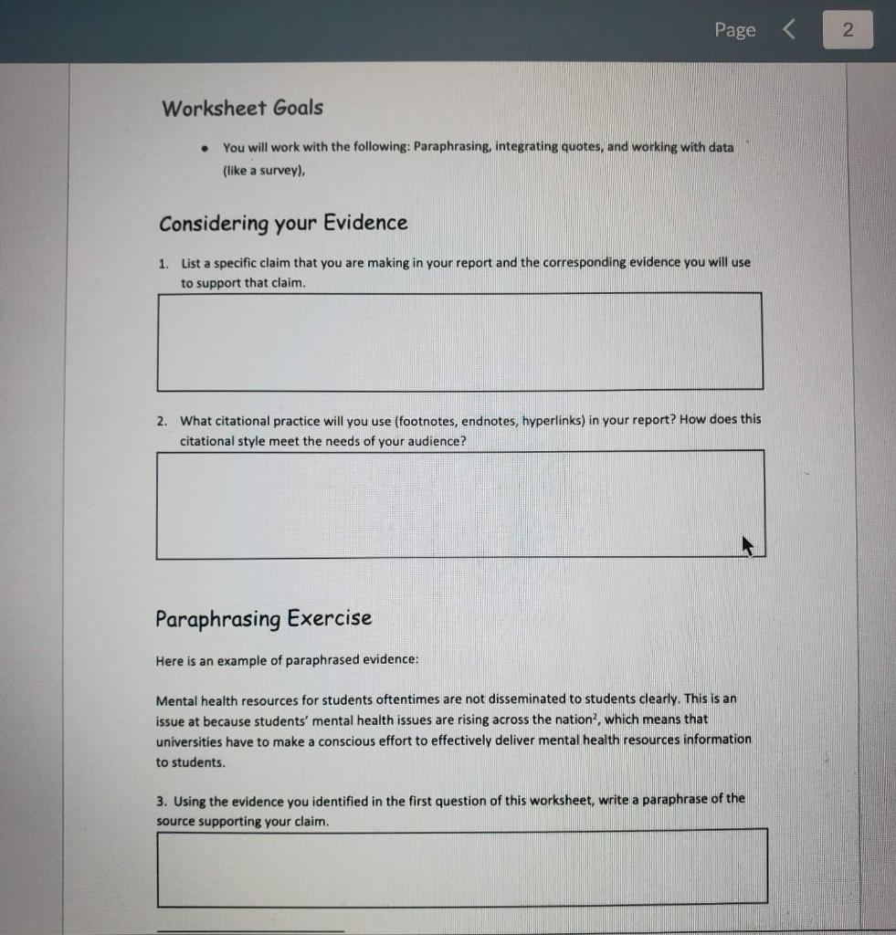Page This worksheet will give you practice | Chegg.com